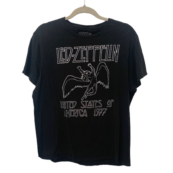Vintage | Tops | Led Zeppelin Falling Angel Black Band Tee Shirt | Poshmark